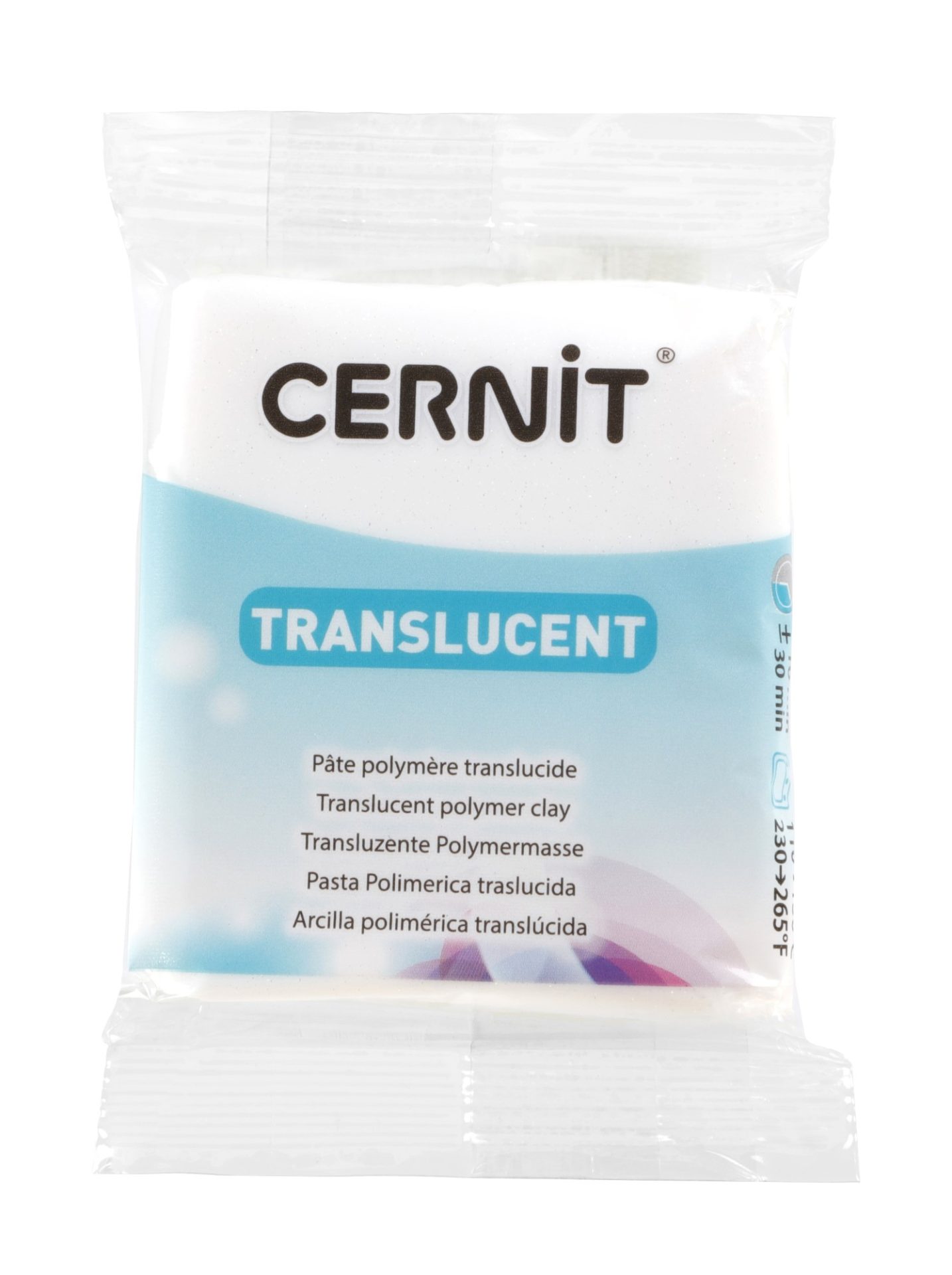 Cernit Polymer Clay - Translucent white glitter 56g | Cernit