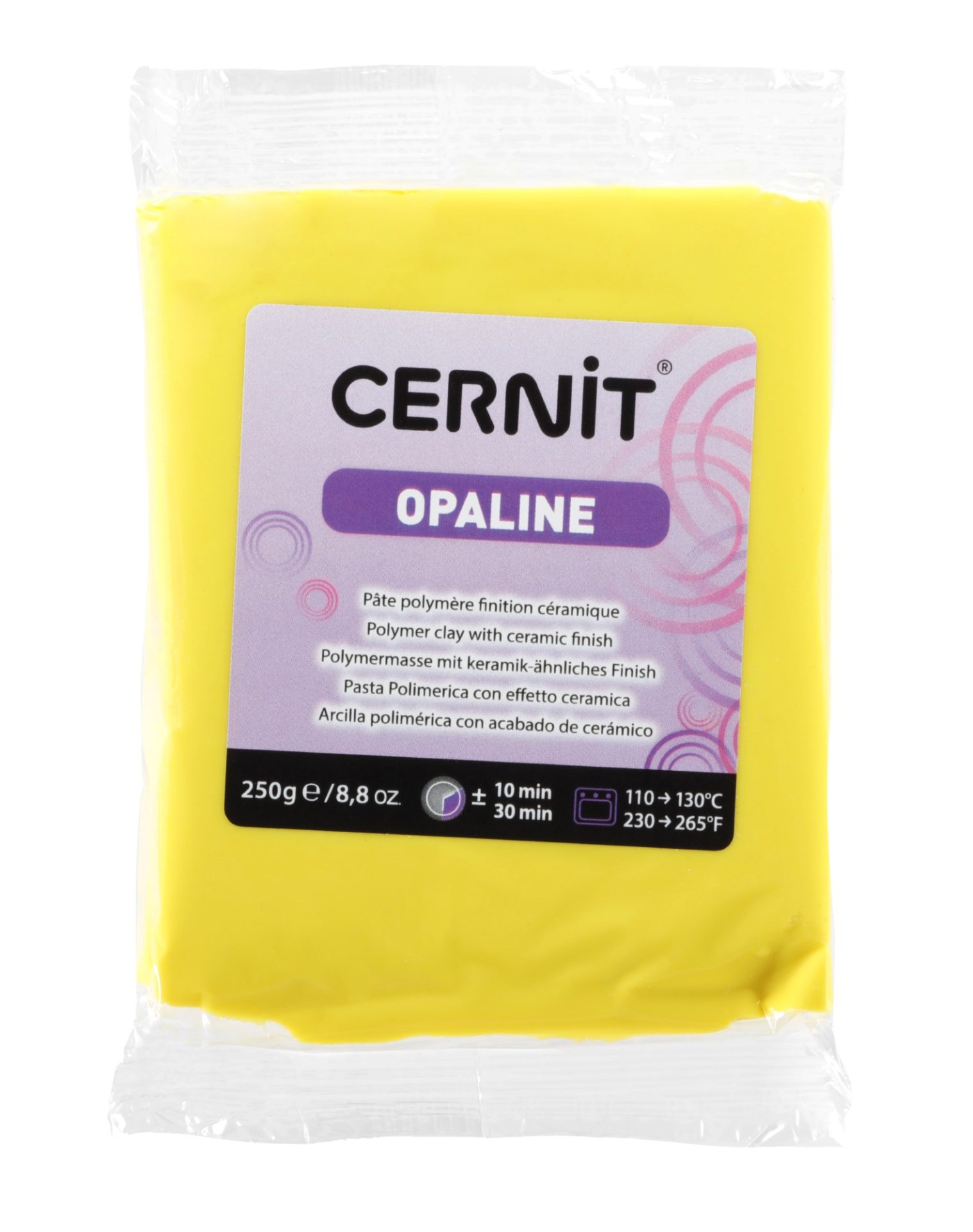 Cernit Polymer Clay - primary yellow Opaline 250g | Cernit